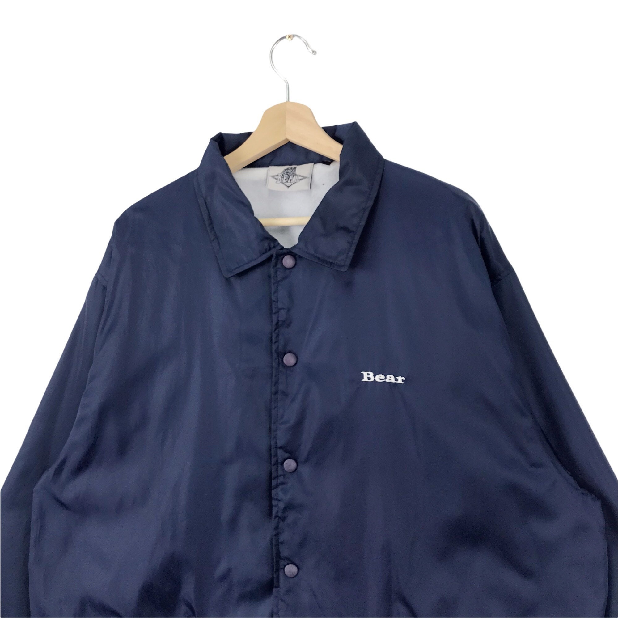 Vintage Bear Surf Coach Jacket Button Big Printed Bear Surfwear Jacket ...