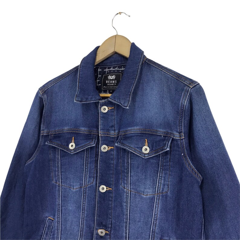 Vintage Beams Soft Denim Jacket Button Double Pocket Beams Denim ...