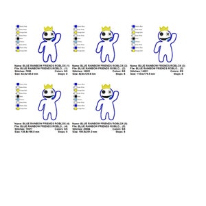 Rainbow Friends Roblox Embroidery Design Machine Embroidery Pattern ...