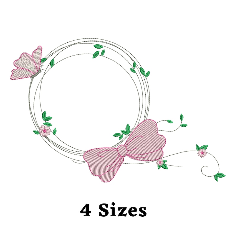 Monogram Frame Embroidery Designs Flower Embroidery Design - Etsy