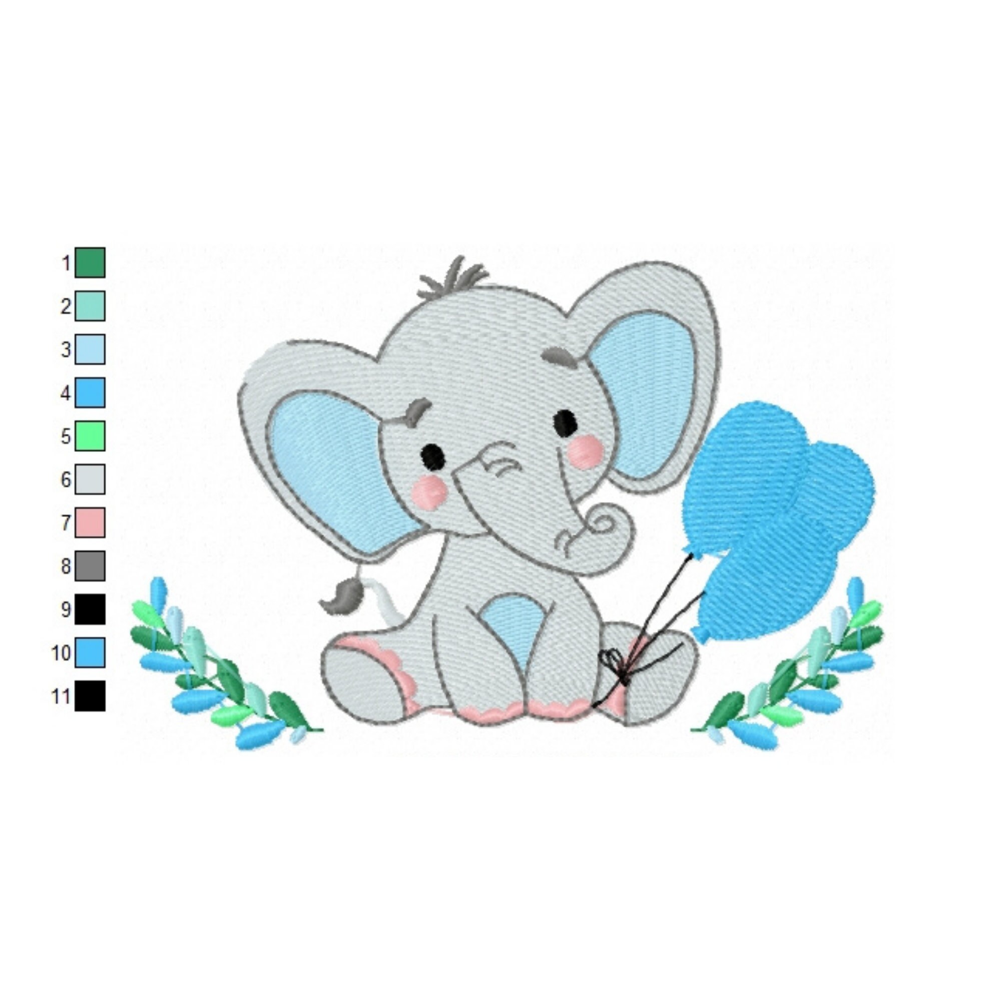 Elephant Embroidery Design, Baby Embroidery Design, Newborn Embroidery ...