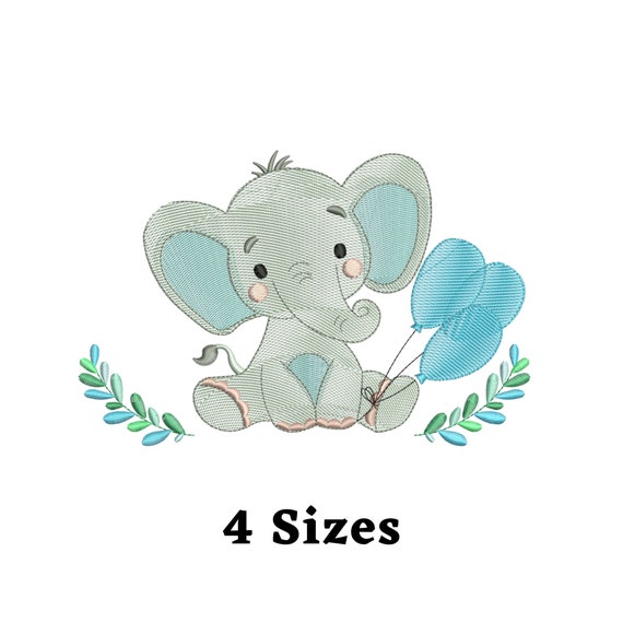 Elephant Embroidery Design Baby Embroidery Design Newborn - Etsy