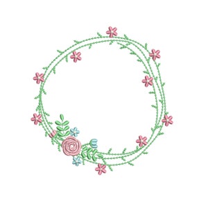 Rose Frame Embroidery Design, Rose Embroidery Design, Frame Embroidery ...