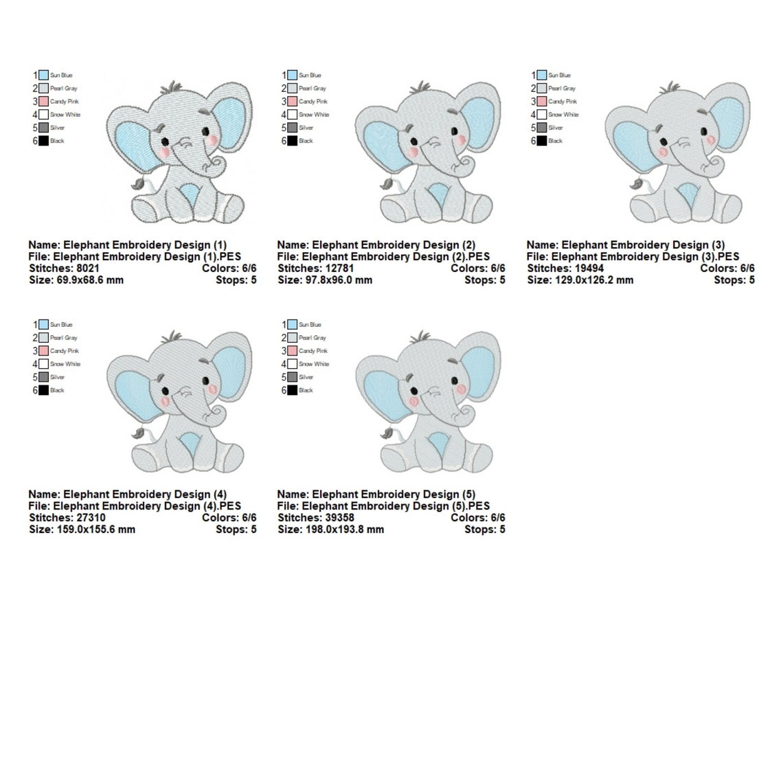 Elephant Embroidery Design Baby Embroidery Design Newborn - Etsy