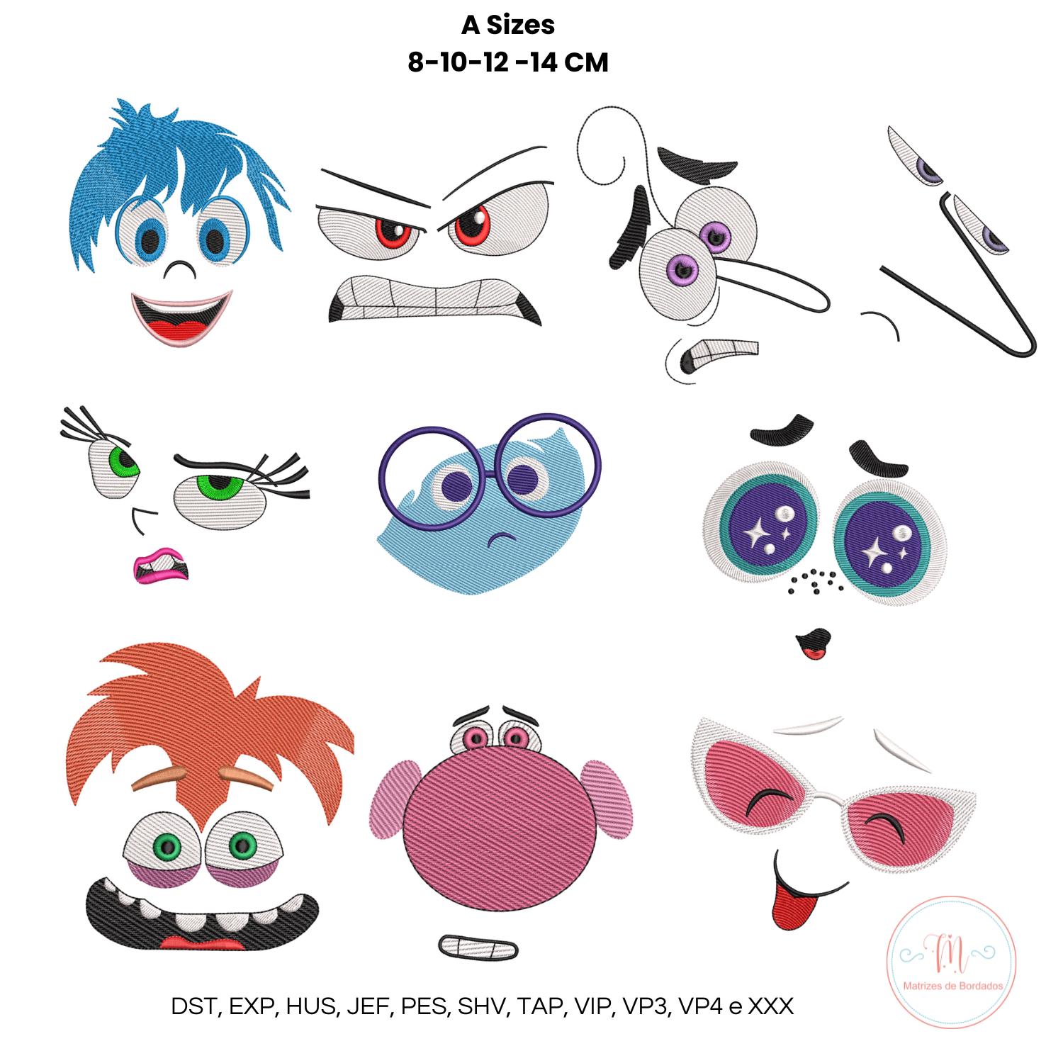 Inside Out 2 Embroidery Design, Embroidery Design Joy, Sadness ...