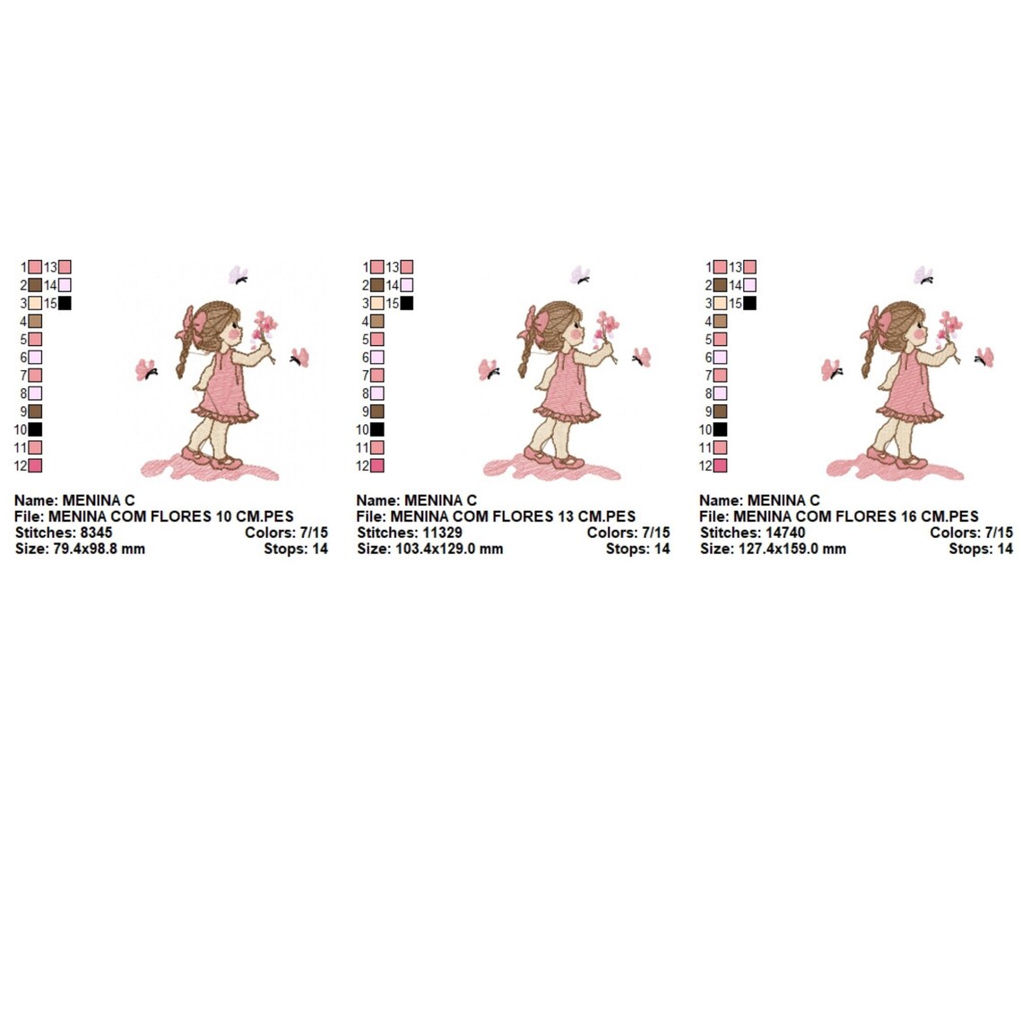 Girl Embroidery Designs With Flowers - Embroidery Drawing Machine ...