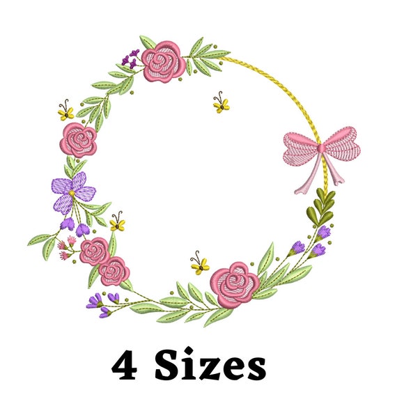 Frame Flowers Embroidery Designs Frame Embroidery Design - Etsy