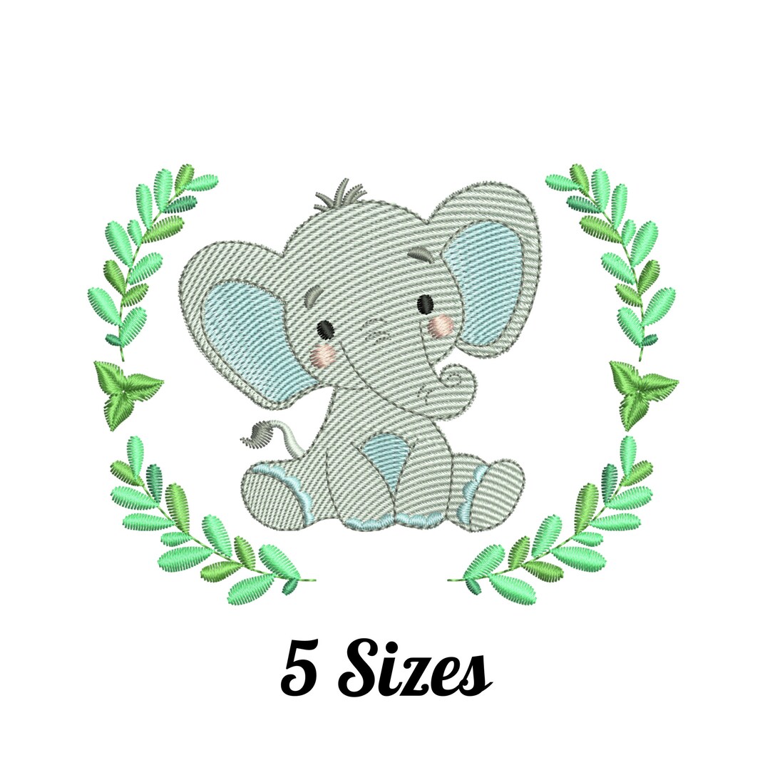 Elephant Embroidery Design, Baby Embroidery Design, Newborn Embroidery ...