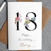 Personalised Eighteenth Birthday Card, Add Name, Watercolour, Flower ...