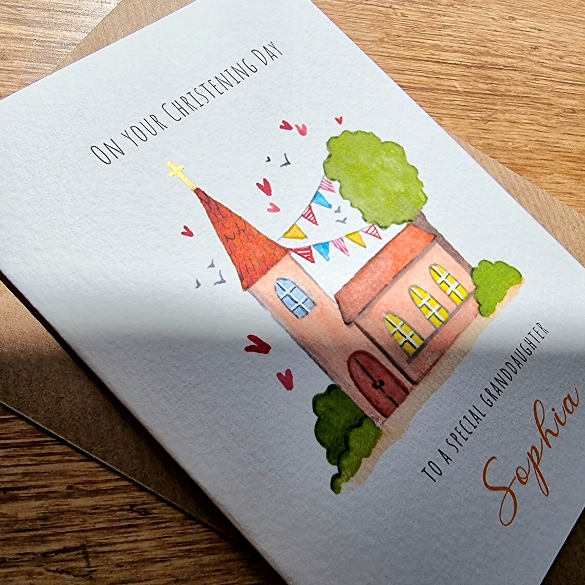 Personalised Christening Card | Watercolour, Handmade , Baby Boy, Baby ...