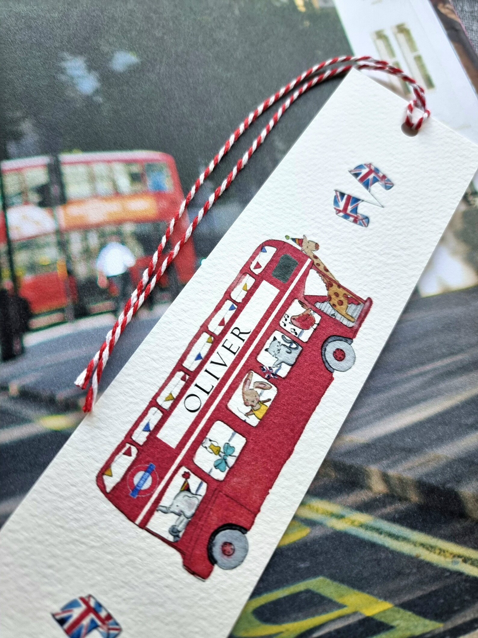 Personalised London Bus Bookmark | Animal Party, Doubledecker, Add Name ...