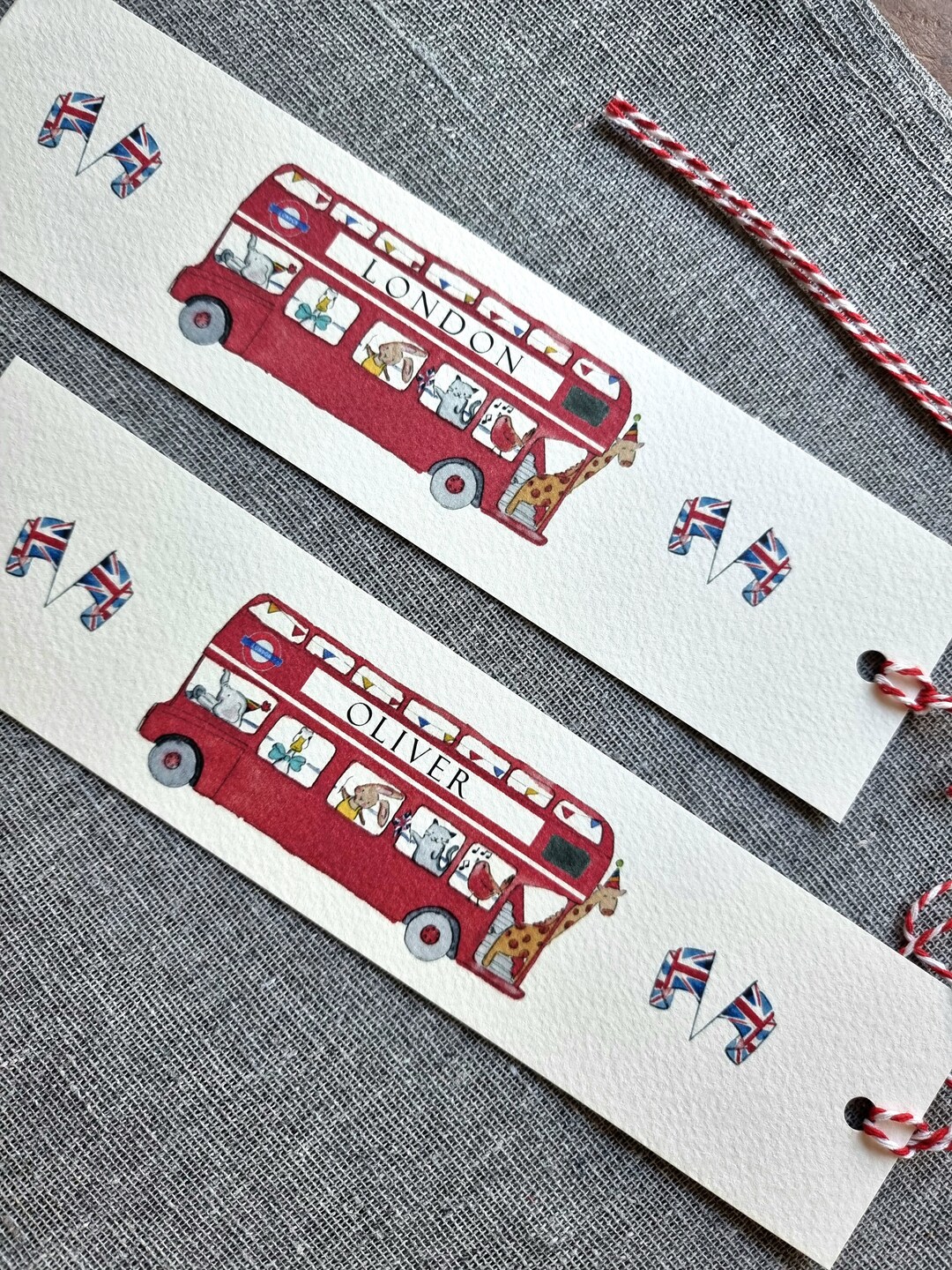 Personalised London Bus Bookmark | Animal Party, Doubledecker, Add Name ...