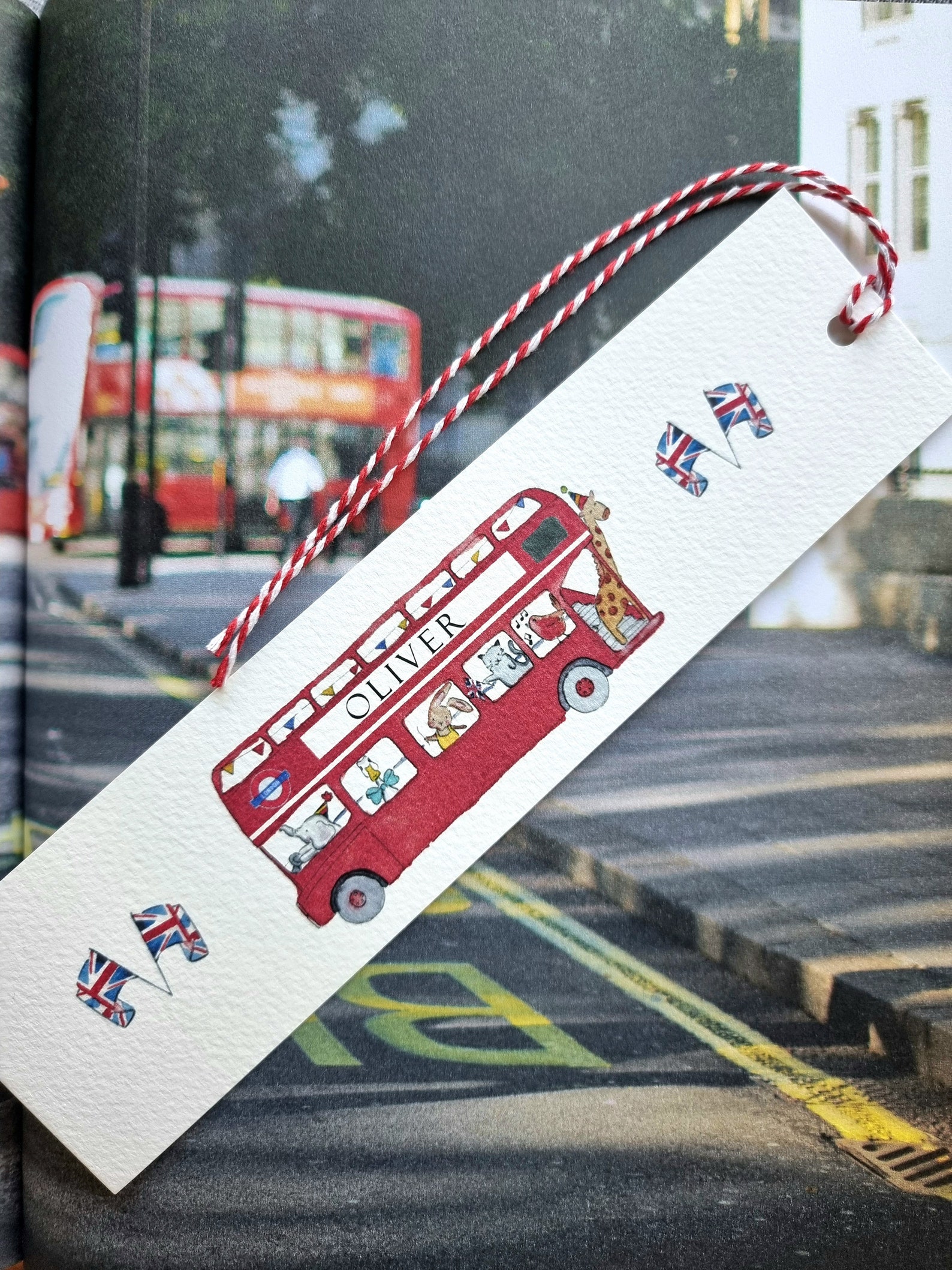 Personalised London Bus Bookmark | Animal Party, Doubledecker, Add Name ...