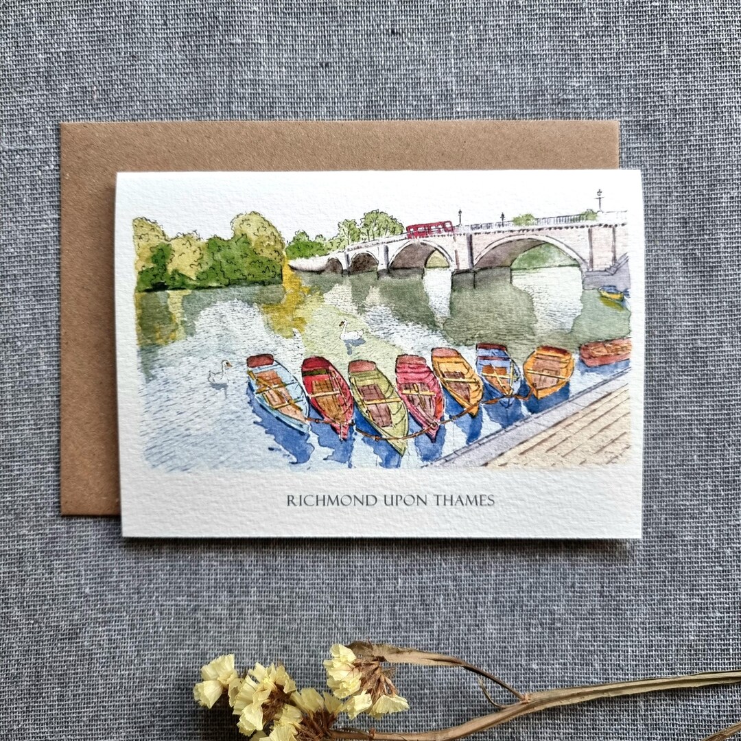 London Richmond Upon Thames Card, Landmark, Riverside, Birthday ...
