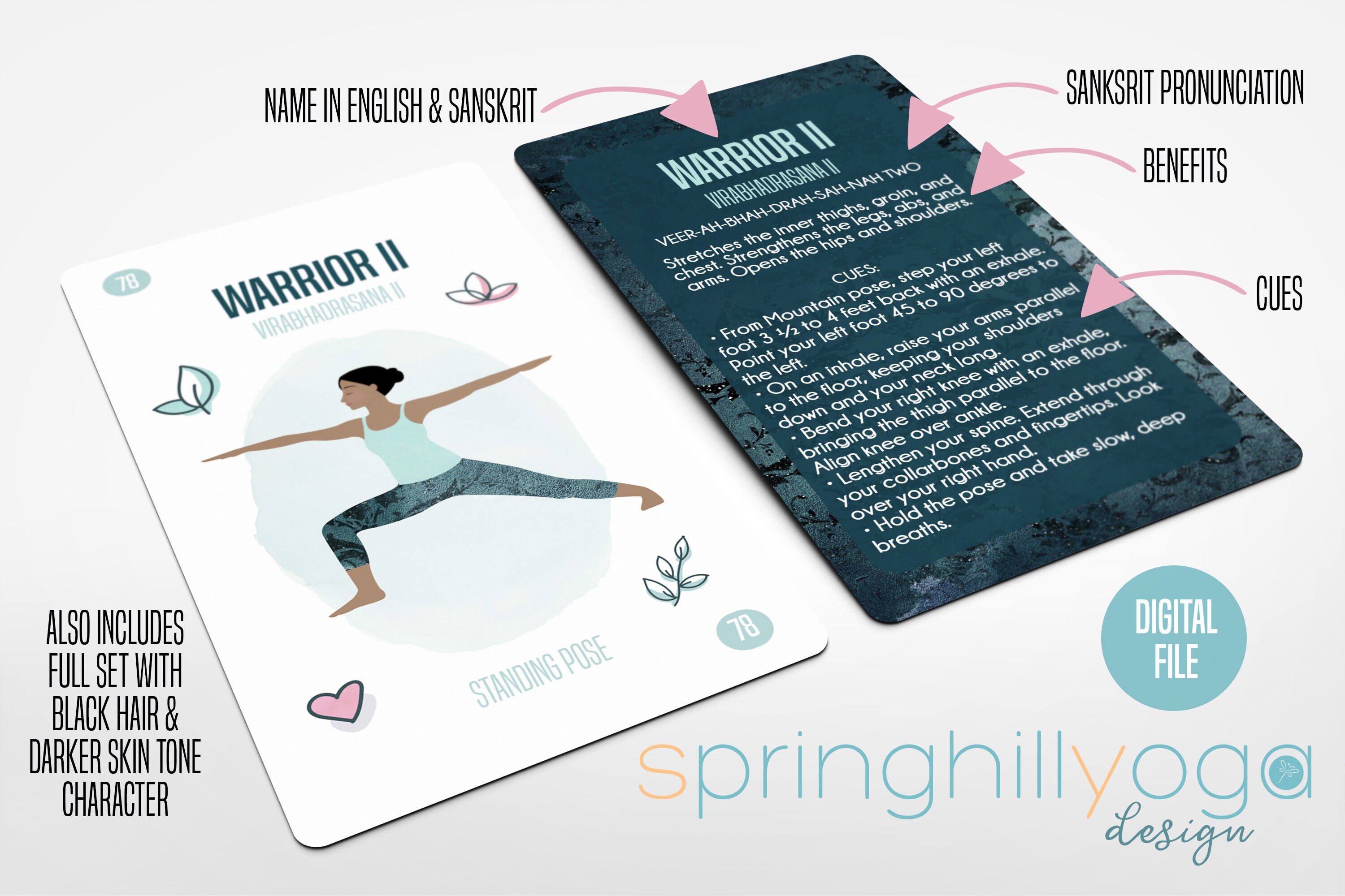 Yoga Pose Cards, Asana Cards, Yoga Flashcards, Yoga Cards, Yoga Teacher ...