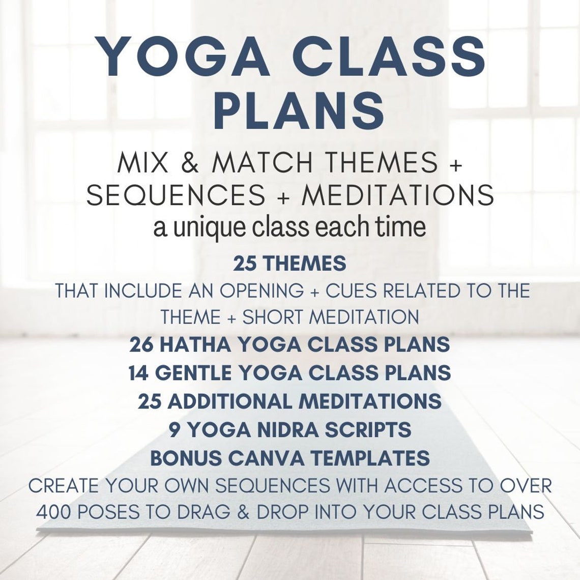 Yoga Class Plan Bundle – 40 Class Plans, 25 Themes & Canva Templates ...