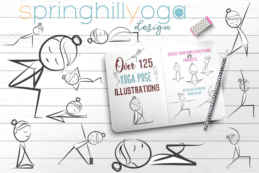 Stick Figure Yoga Pose Images, Yoga Illustrations, Yoga Graphics - Over ...