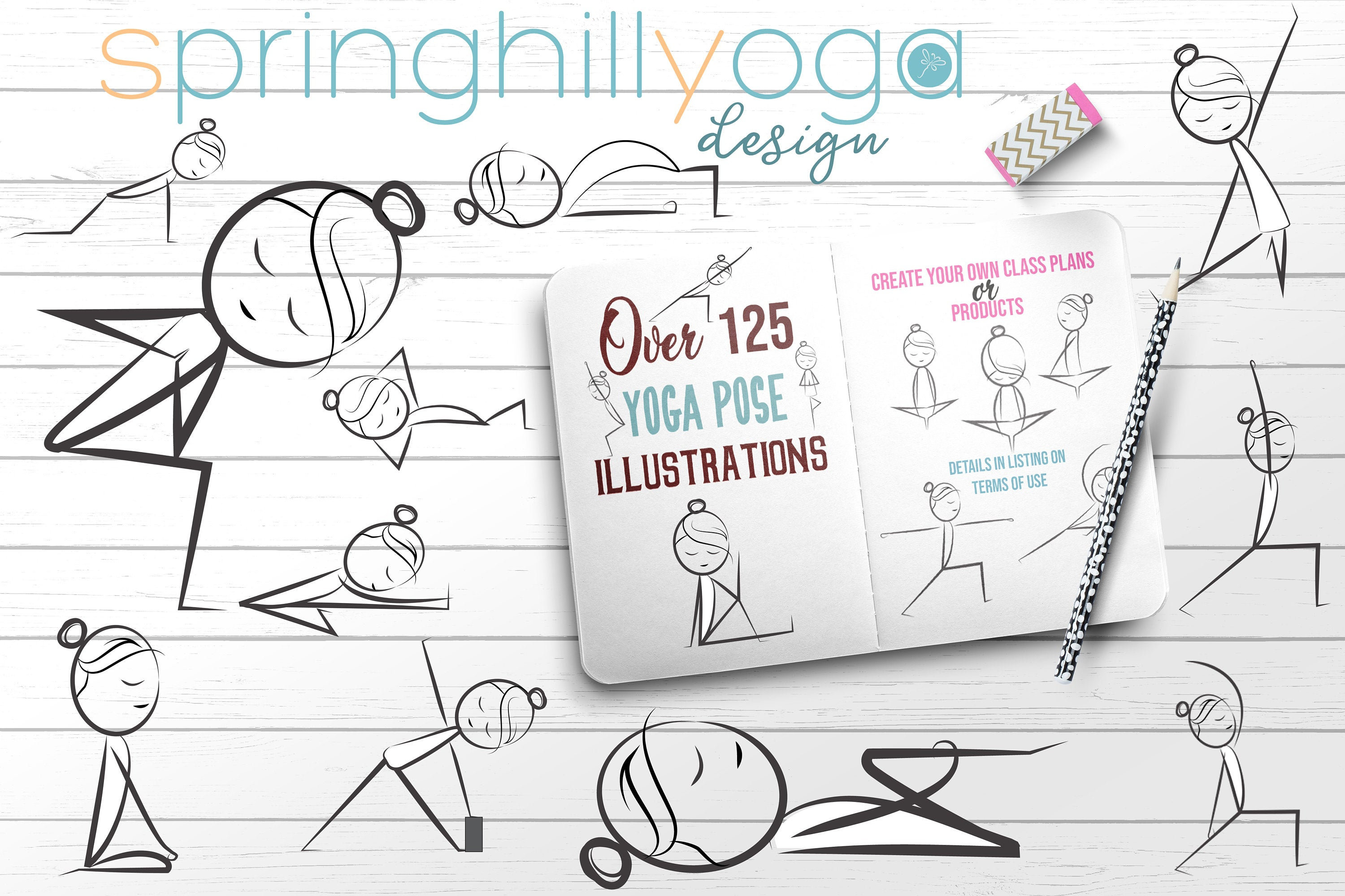 Stick Figure Yoga Pose Images, Yoga Illustrations, Yoga Graphics - Over ...