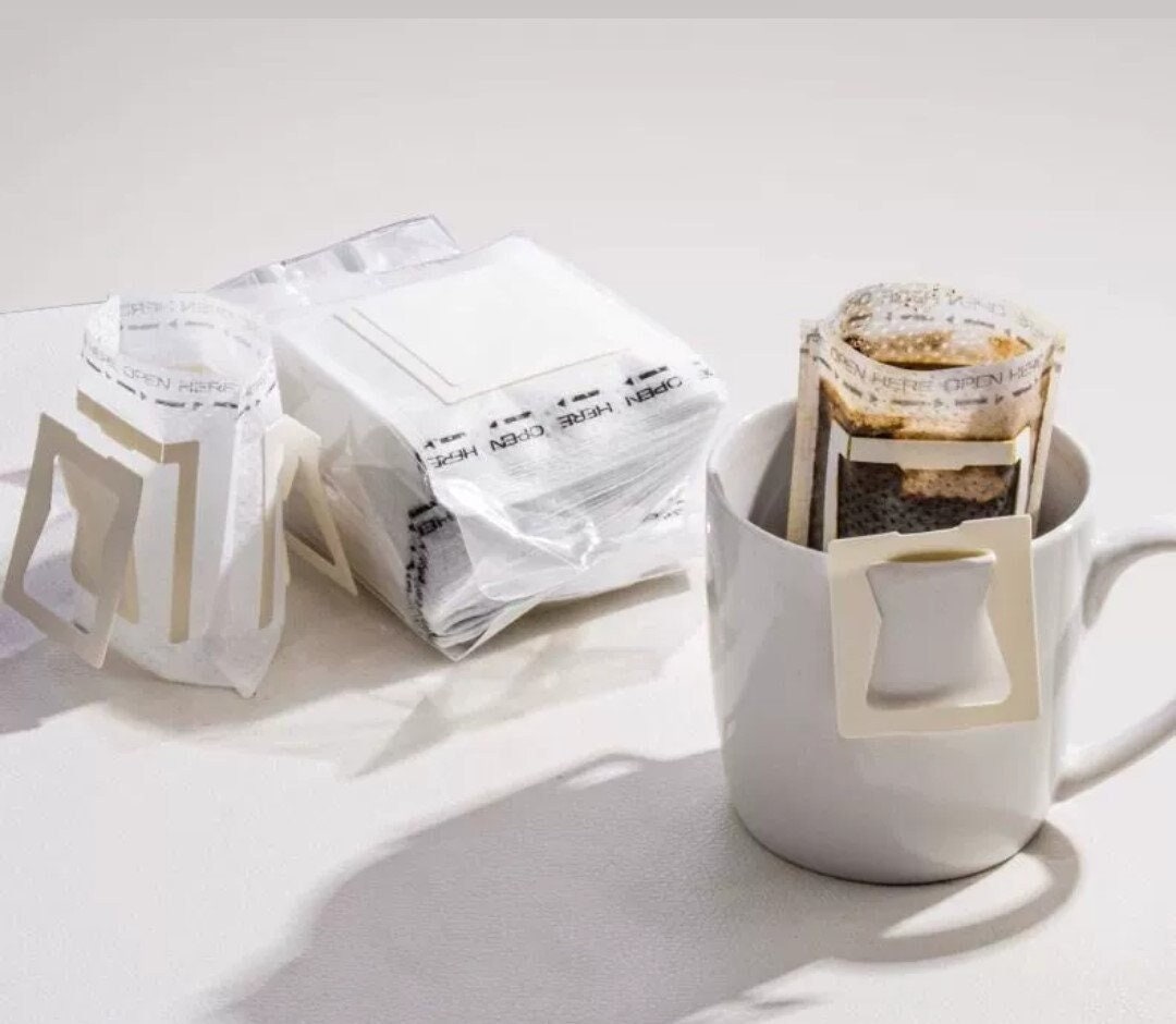 100 Pcs Disposable Coffee Filter Drip Bags, Coffee Drip Bag, One Time ...
