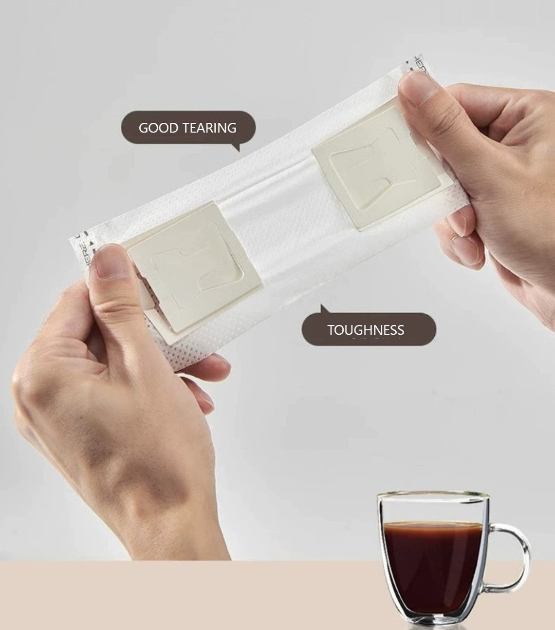 100 Pcs Disposable Coffee Filter Drip Bags, Coffee Drip Bag, One Time ...