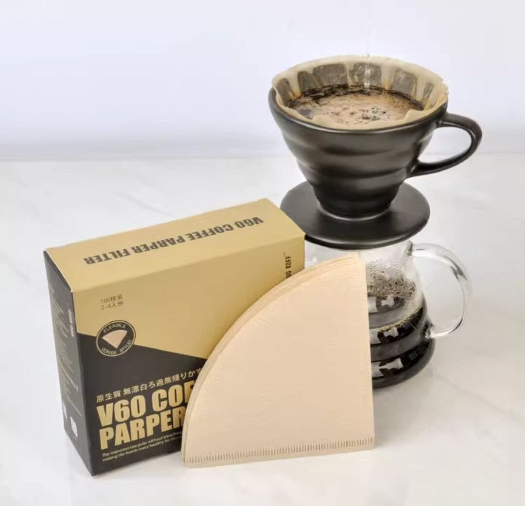 100pcs Hand Brew V-shaped Coffee Cup Filter Paper Cone American Drip ...