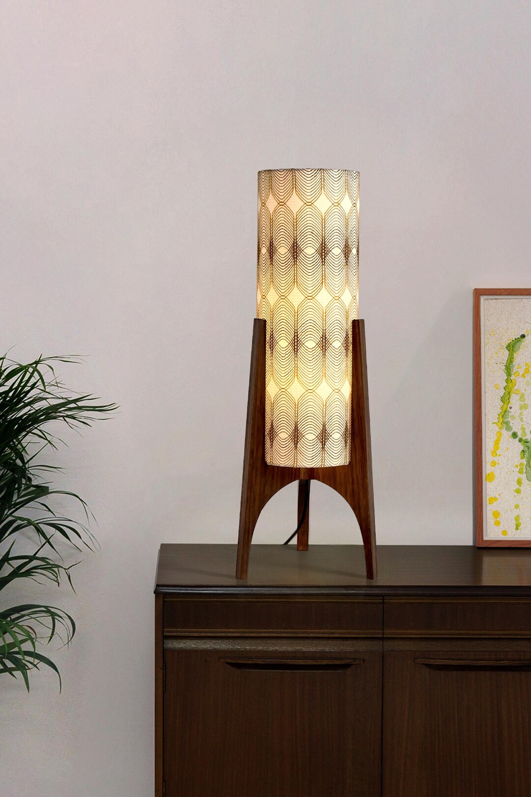 Noa . Archie Rocket Table Lamp – Handmade Lampshade From Vintage 70s ...