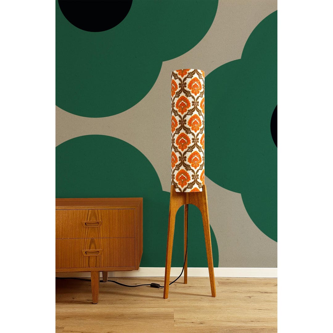 Dori - Archie Rocket Lamp | Handmade Wood Floor Lamp With Vintage Terry ...