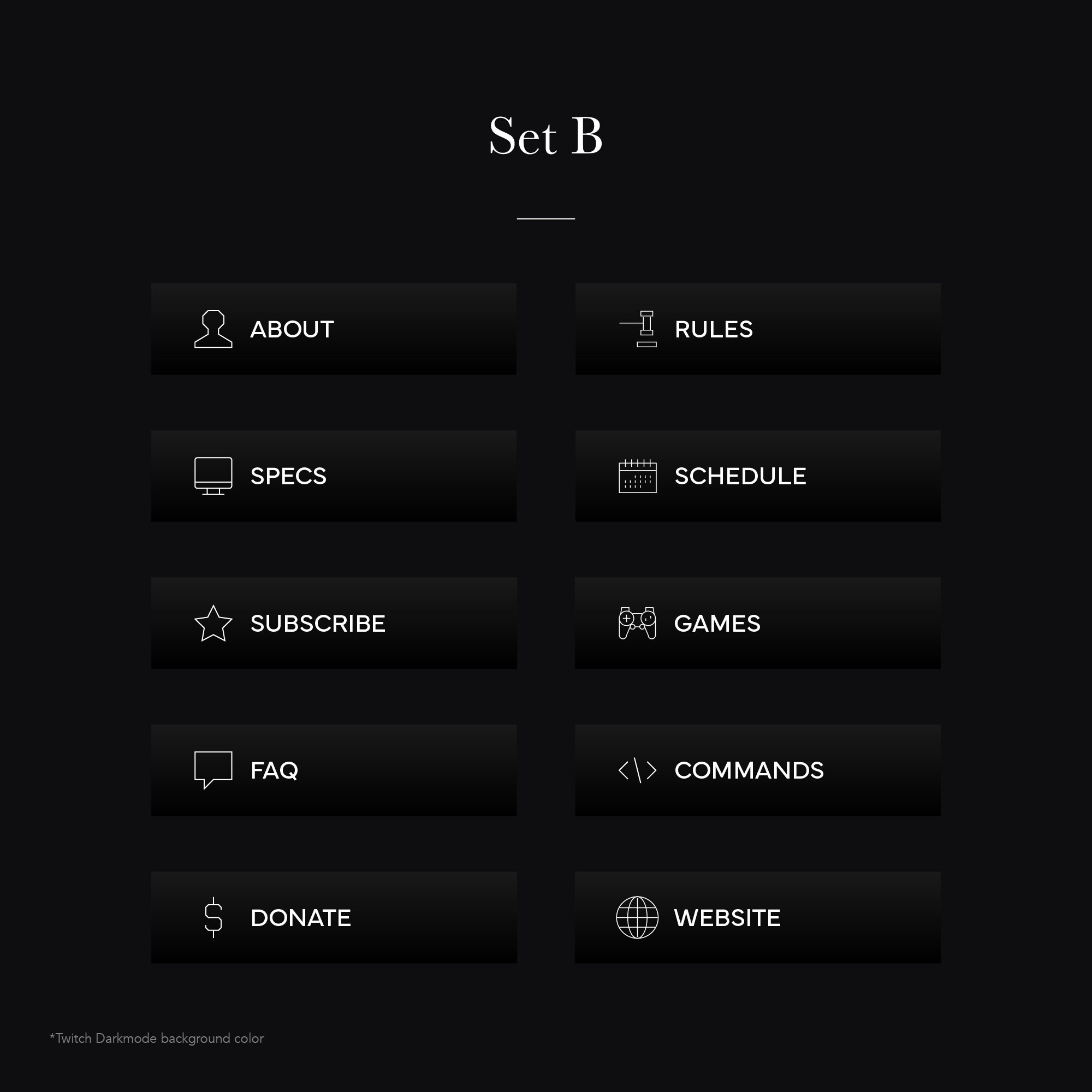 DARK Twitch Panels V1 - Etsy