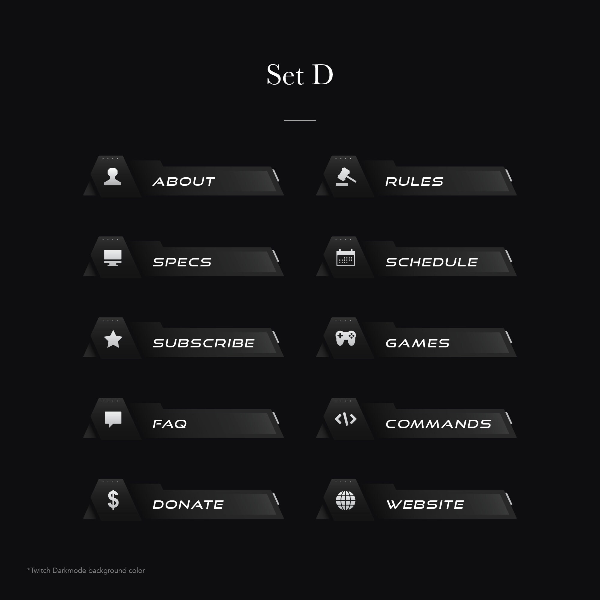 DARK Twitch Panels V2 - Etsy