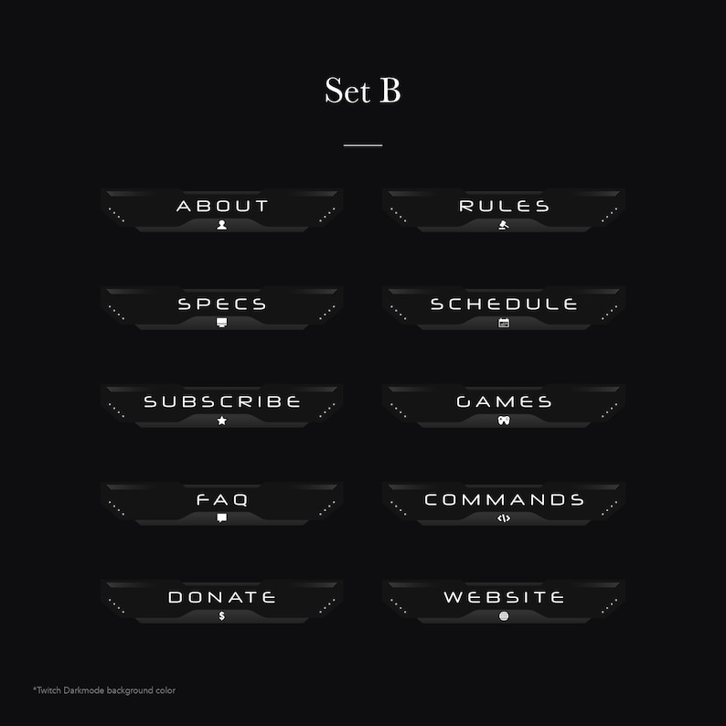 DARK Twitch Panels V2 - Etsy