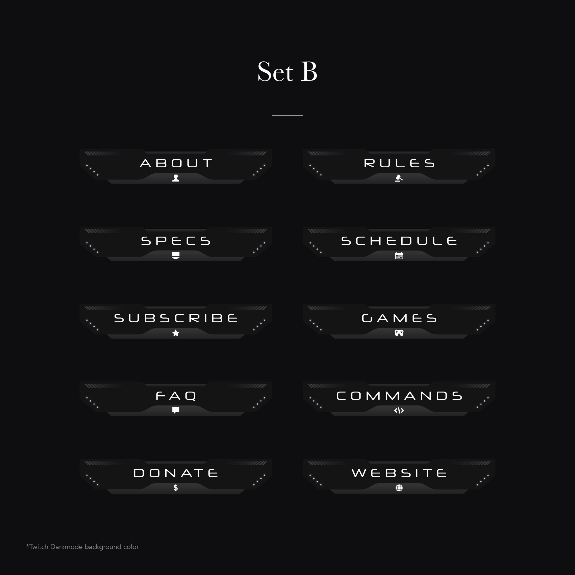 DARK Twitch Panels V2 - Etsy