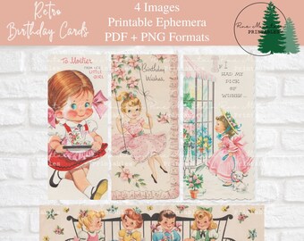 Birthday Card Printable Retro - Etsy