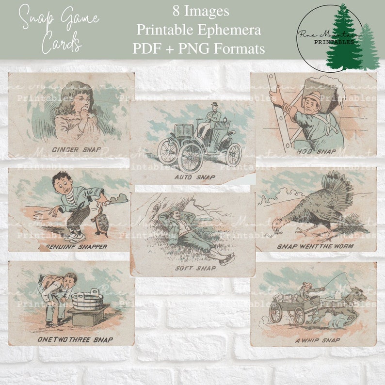 Vintage Printable Snap Game Antique Game 1900s Clipart - Etsy