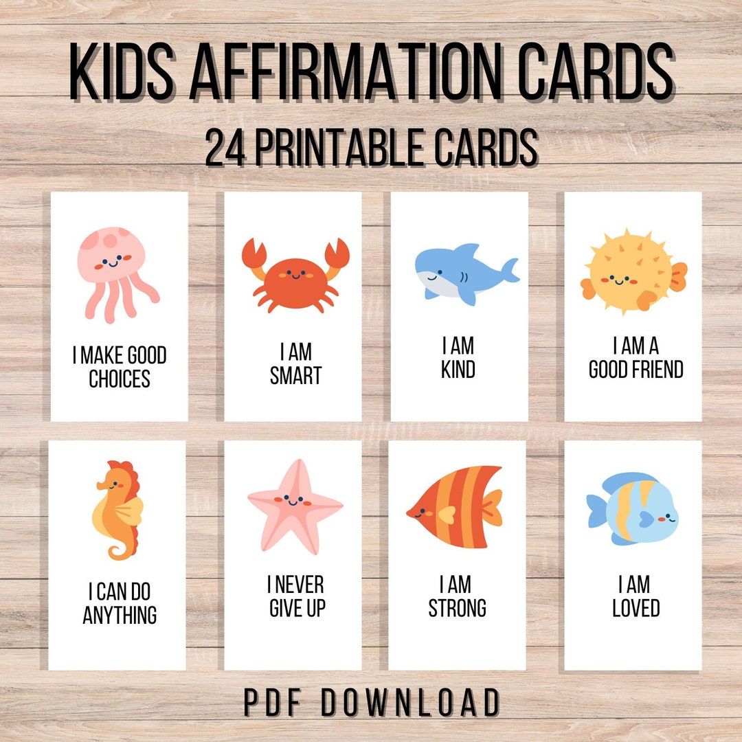 Printable Affirmation Cards for Kids, Motivational Cards, Montessori ...