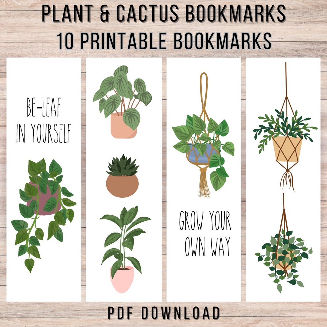 Plant Bookmarks, Motivational Bookmarks Printable, Affirmation ...