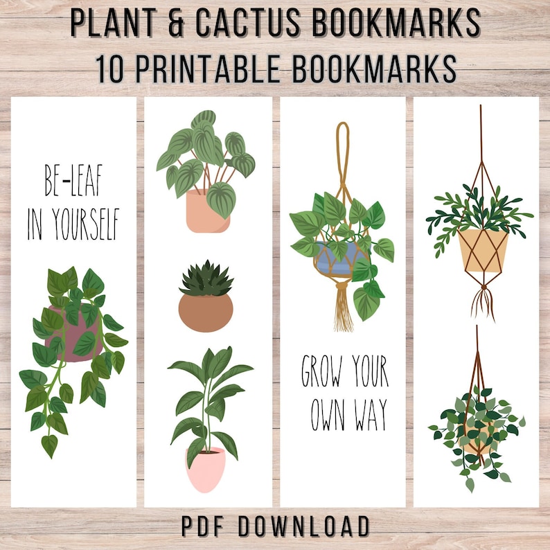 Plant Bookmarks, Motivational Bookmarks Printable, Affirmation ...