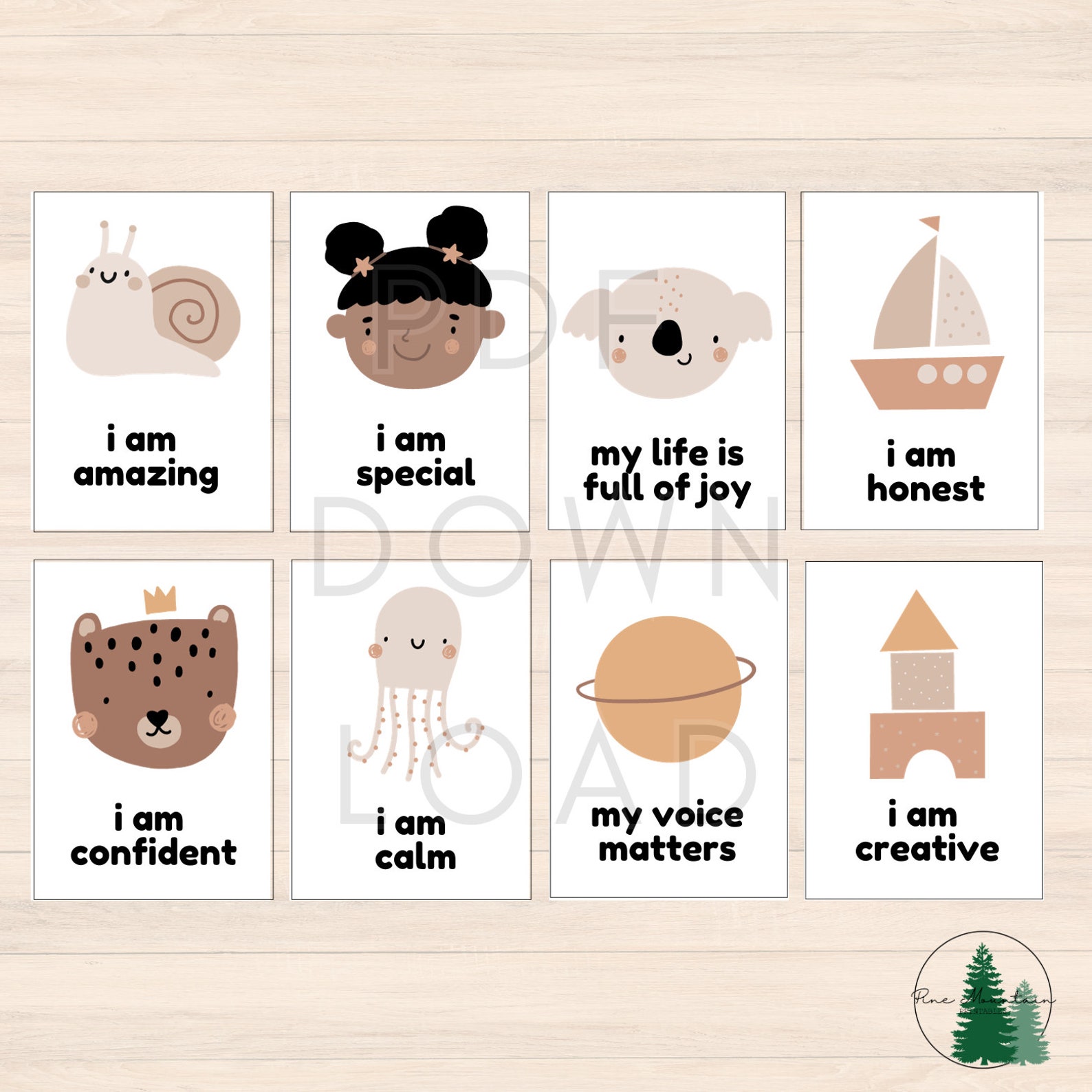 Printable Affirmation Cards for Kids, Motivational Cards, Montessori ...