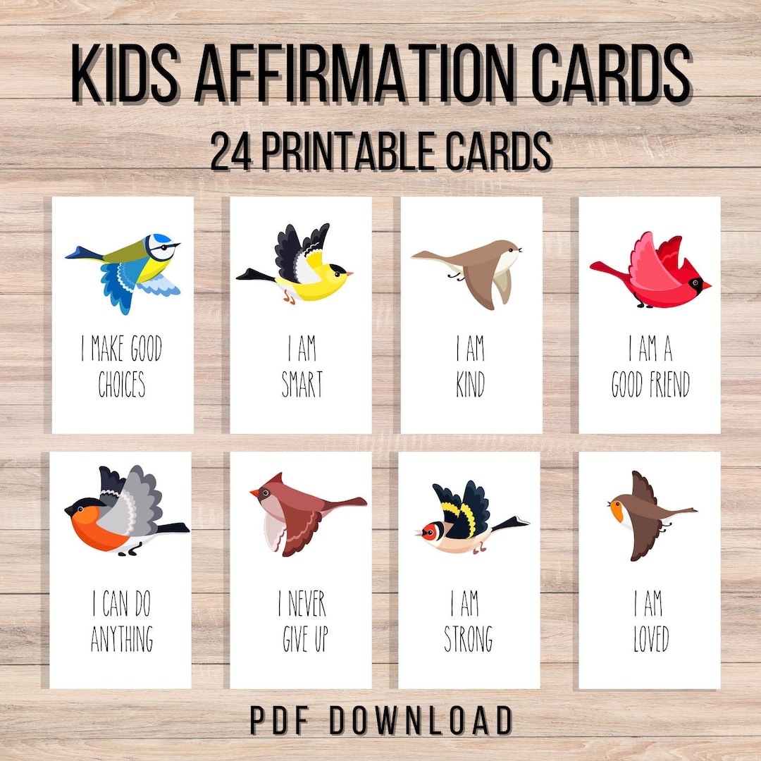 Printable Affirmation Cards for Kids, Cards for Preschool, Anxiety ...