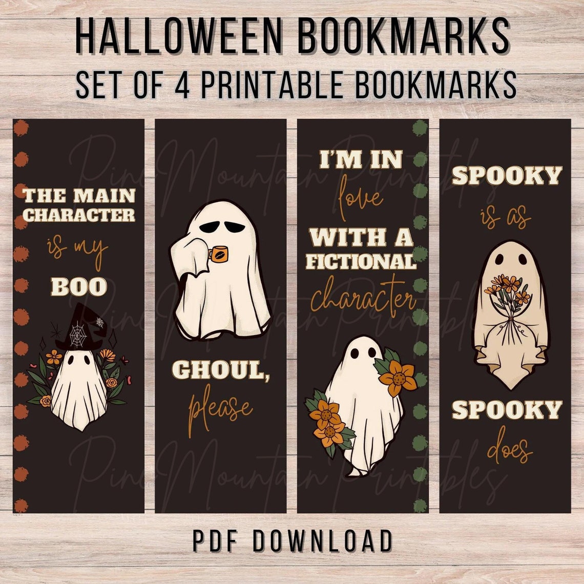 Printable Halloween Bookmarks, Booklover Gifts, Funny Bookmarks ...