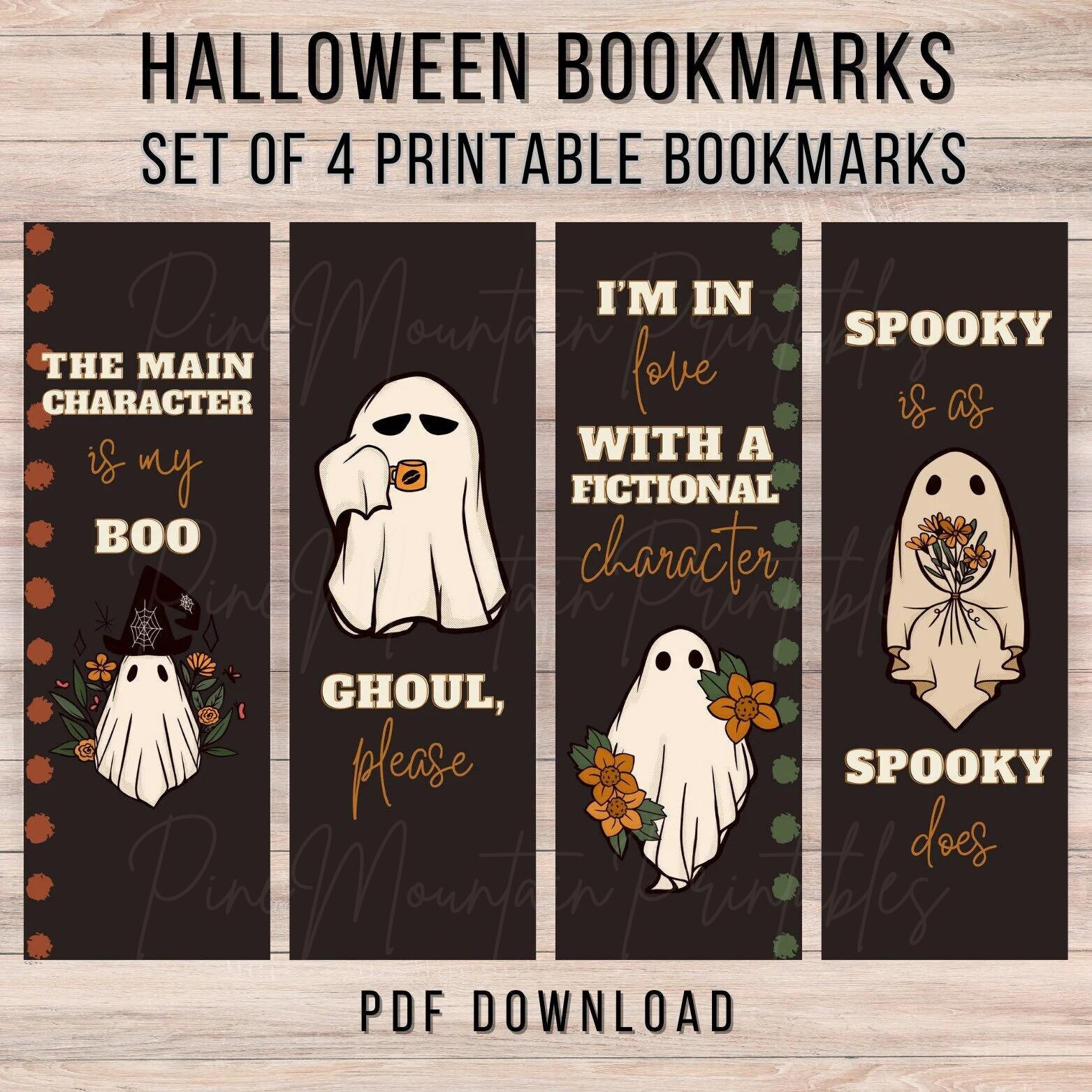 Printable Halloween Bookmarks, Booklover Gifts, Funny Bookmarks ...