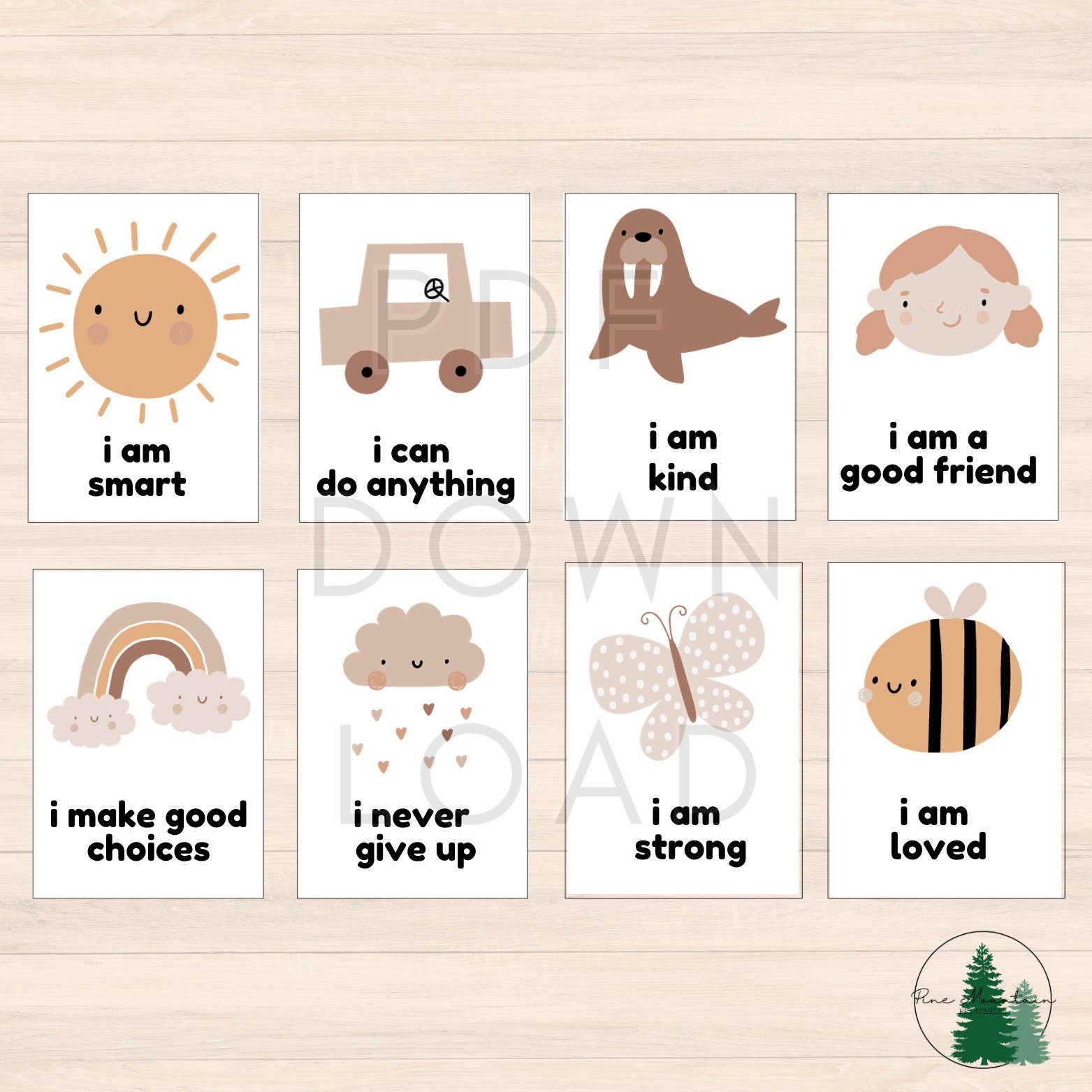 Printable Affirmation Cards for Kids, Motivational Cards, Montessori ...