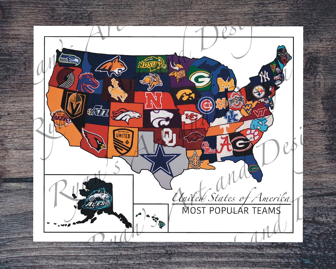 Sports Map - Etsy