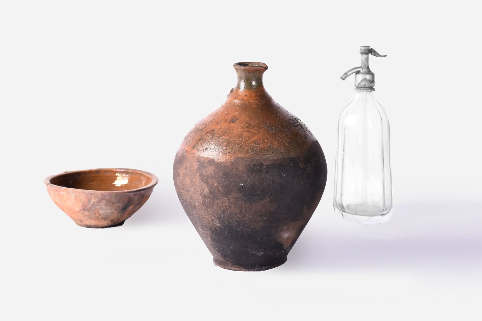 Vintage Big Clay Pot, Antique Clay Vessel, Rustic Ceramic Bowl, Pottery ...