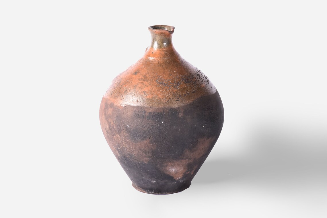 Vintage Big Clay Pot, Antique Clay Vessel, Rustic Ceramic Bowl, Pottery ...