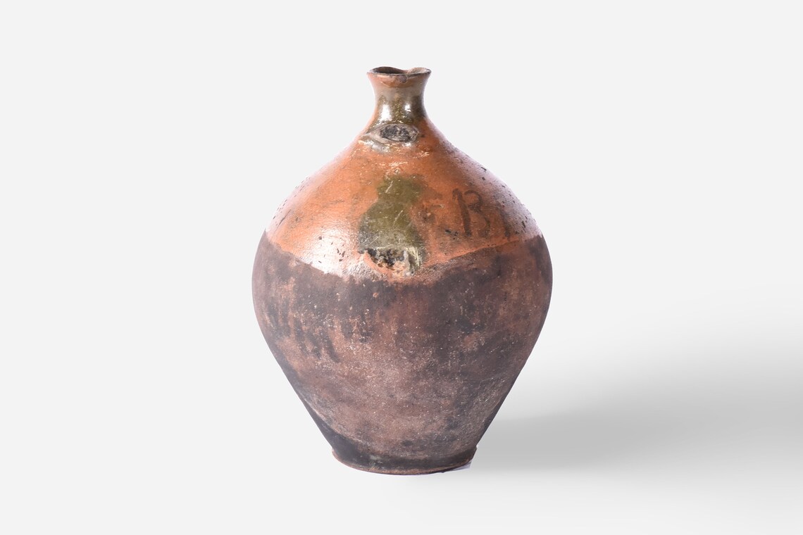 Vintage Big Clay Pot, Antique Clay Vessel, Rustic Ceramic Bowl, Pottery ...