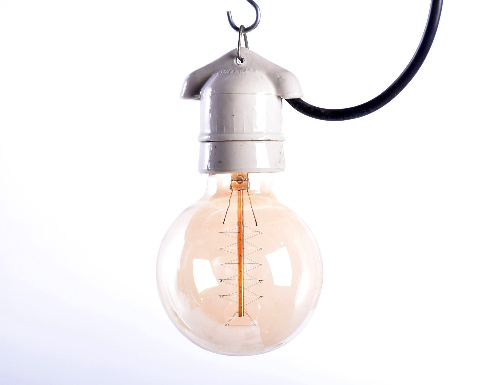 Vintage Ceramic Hanging Socket E27 Industrial Light Pendant - Etsy