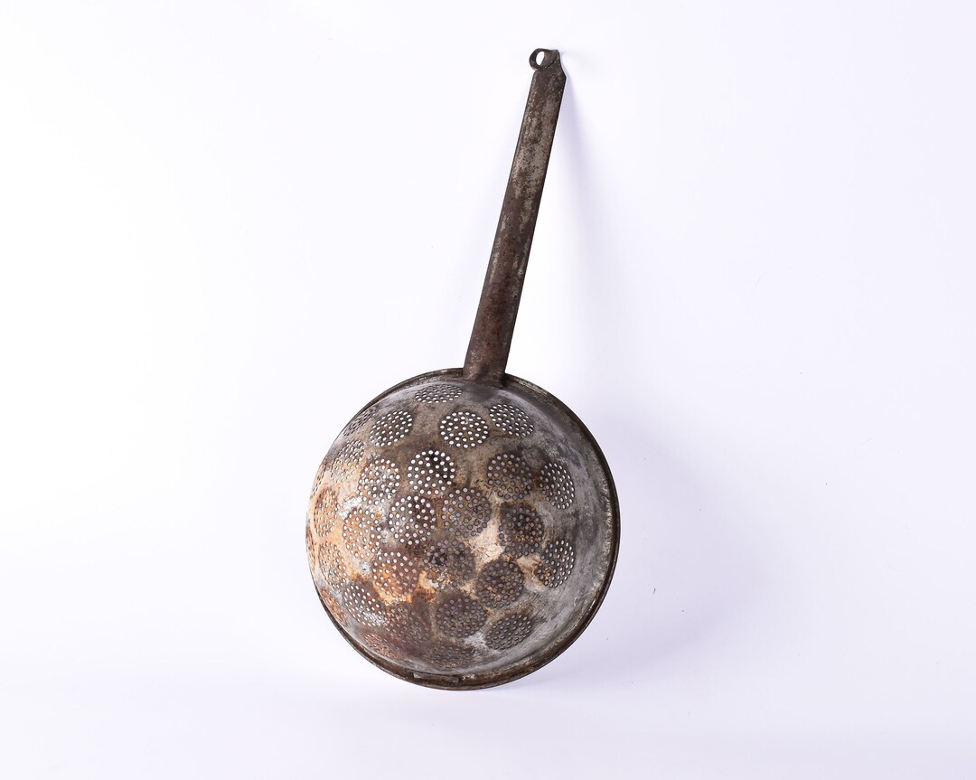 Vintage Metal Strainer, Old Iron Hand Strainer - Etsy