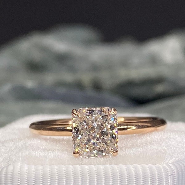 Rose Gold Engagement Ring - Etsy