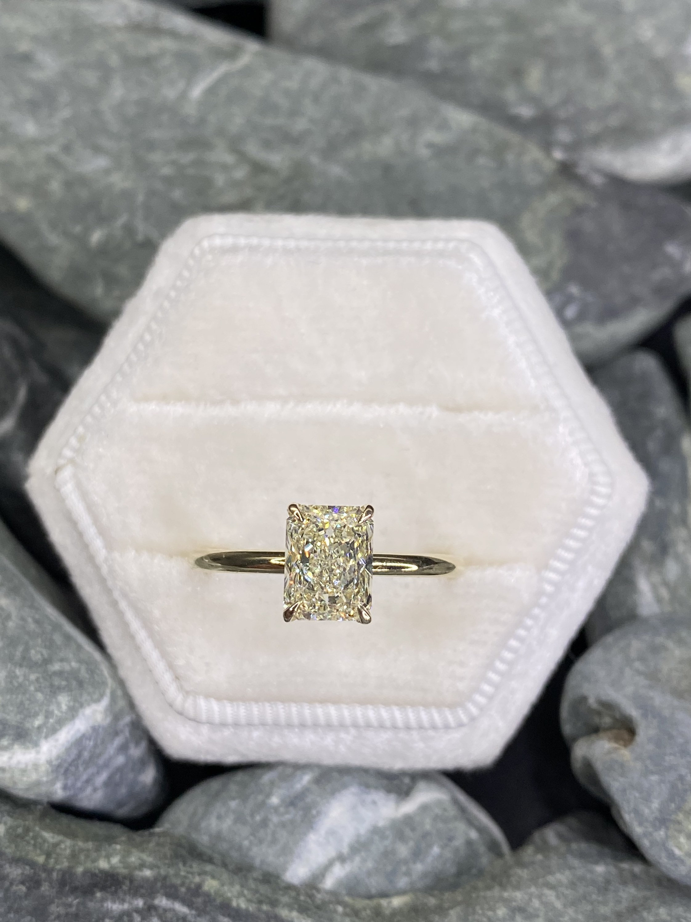 Elongated Radiant Cut Diamond Ring - Etsy