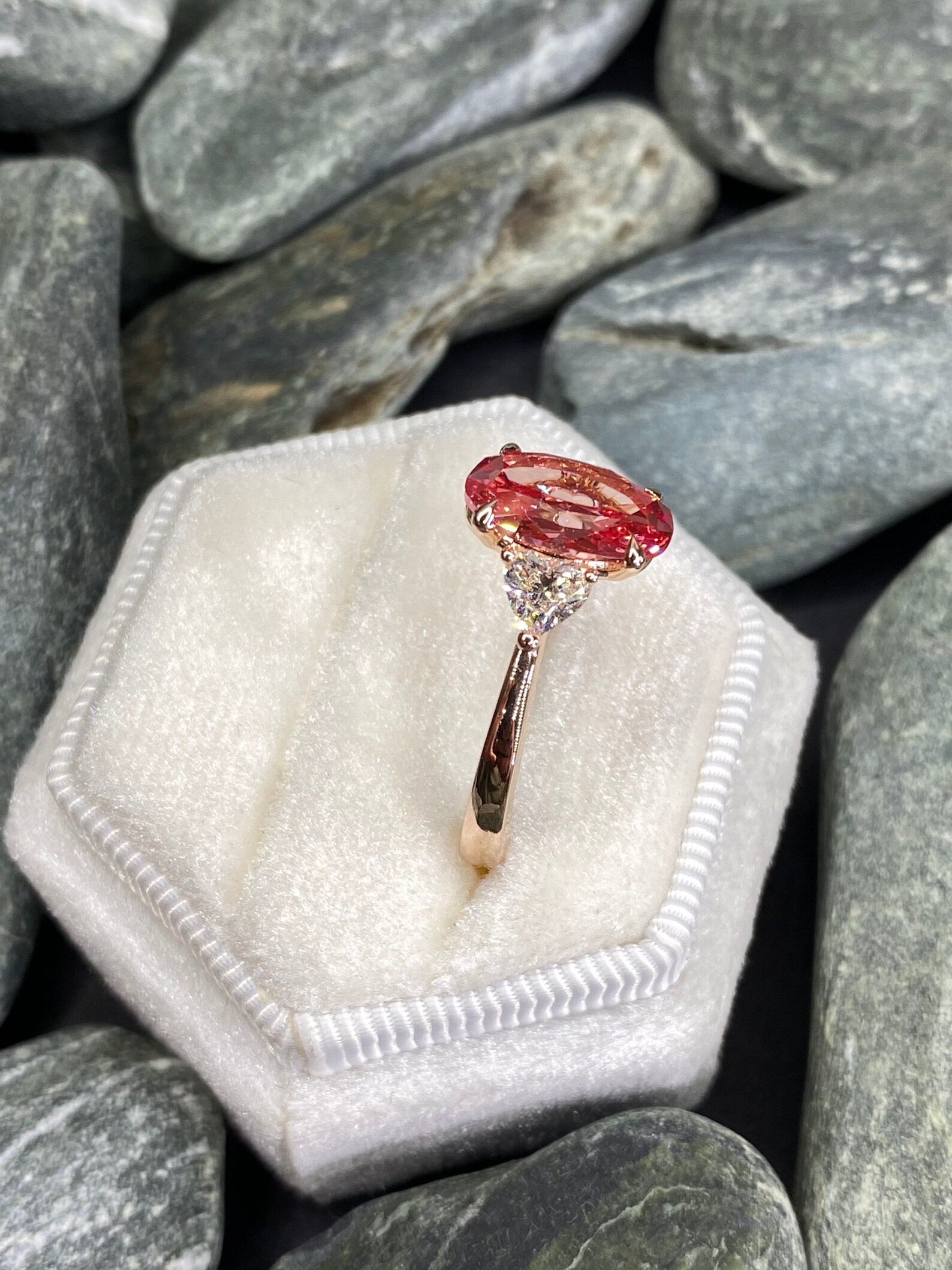 Beautiful Oval Cut Diamond Ring, Engagement Ring, Fancy Vivid Pink - Etsy